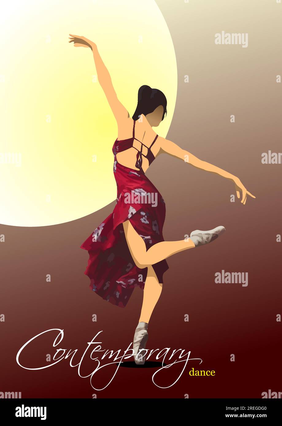 Beautiful young ballerina jumping Stock Vector Images - Alamy