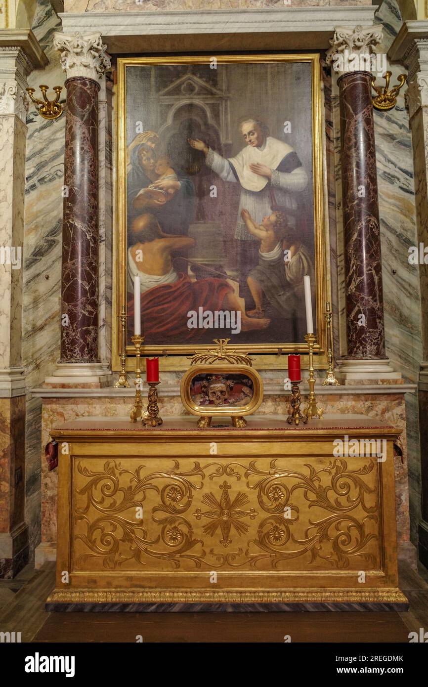 Rome, Italy - 26 Nov, 2022: St. Valentine's Skull on display in the ...