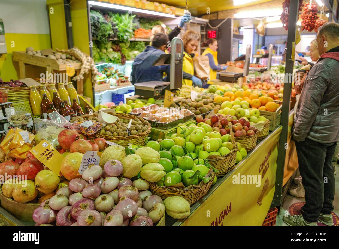 Rome, Italy - 27 Nov, 2022: Fresh organic produce on sale at the ...