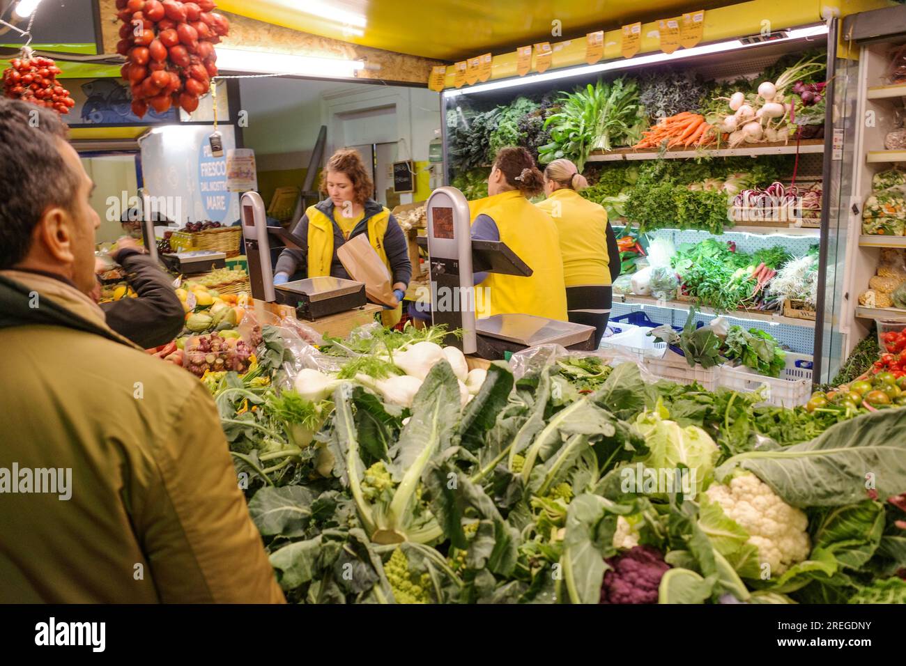 Rome, Italy - 27 Nov, 2022: Fresh organic produce on sale at the ...