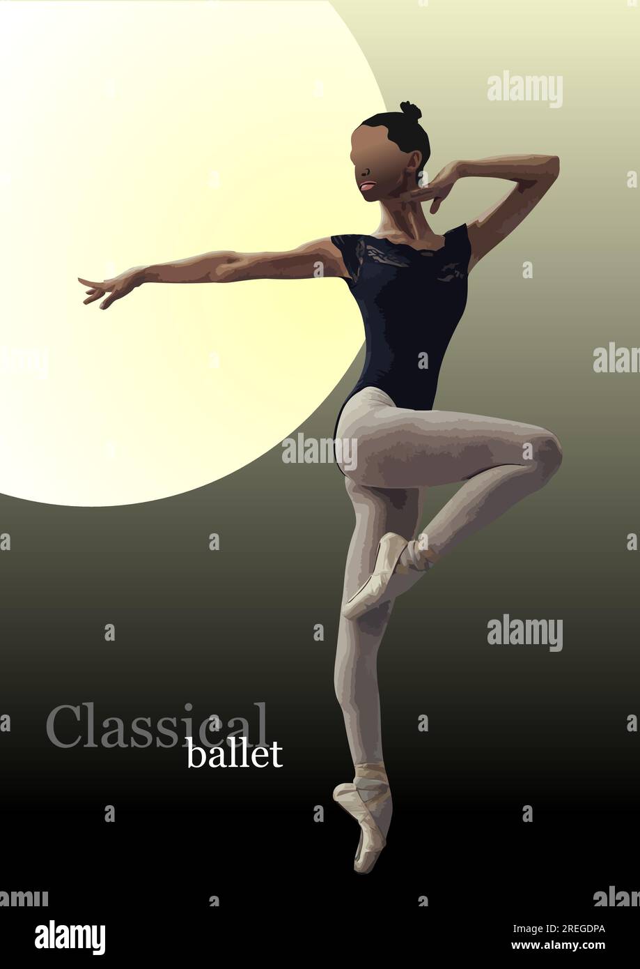 Classical ballet dancer colored 3d vector illustration Stock Vector ...