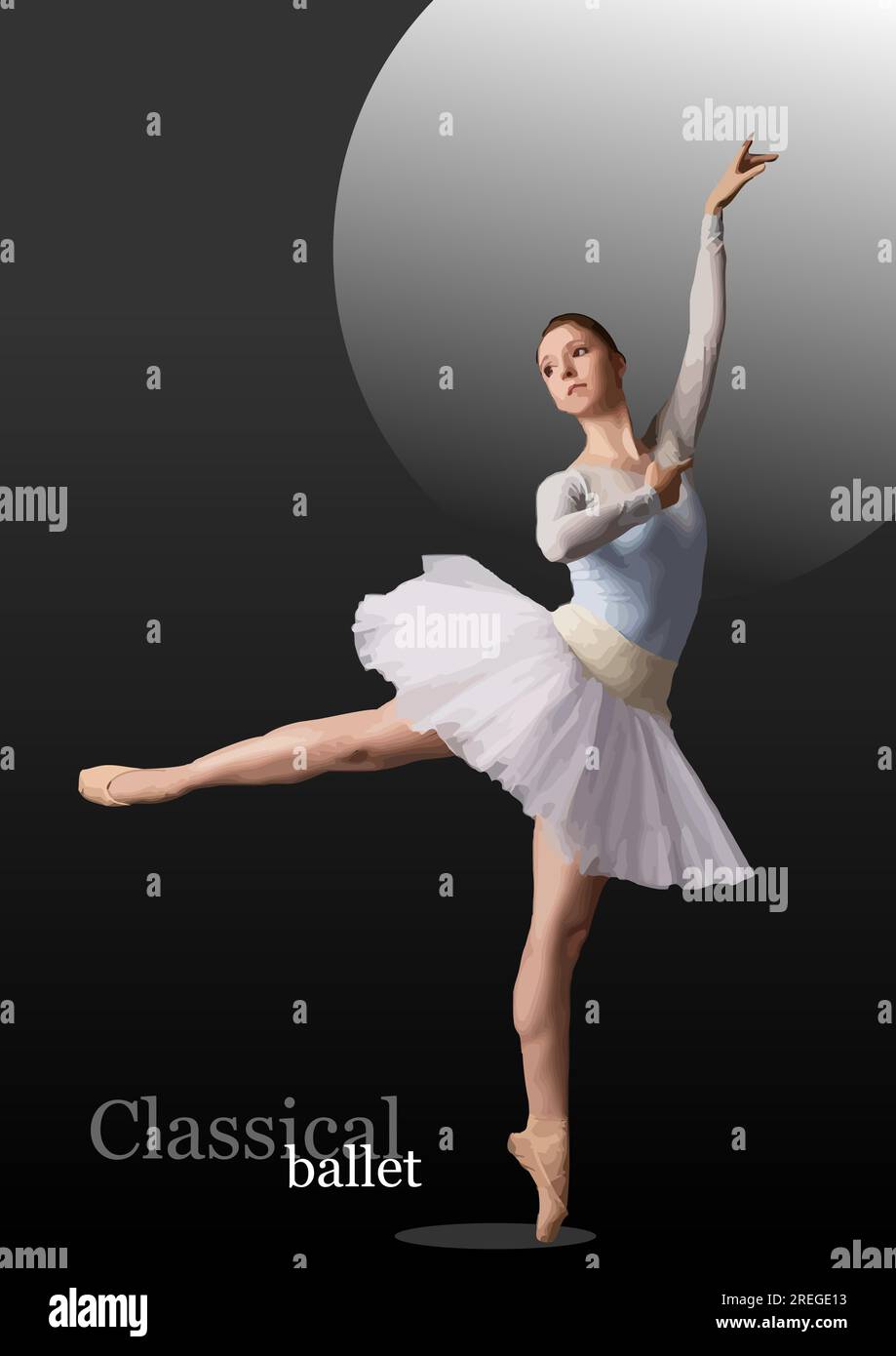Classical ballet dancer colored 3d vector illustration Stock Vector ...
