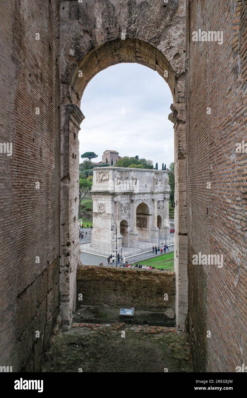Rome, Italy - 27 Nov, 2022: Arch of Constantine, the Roman Triumphal ...