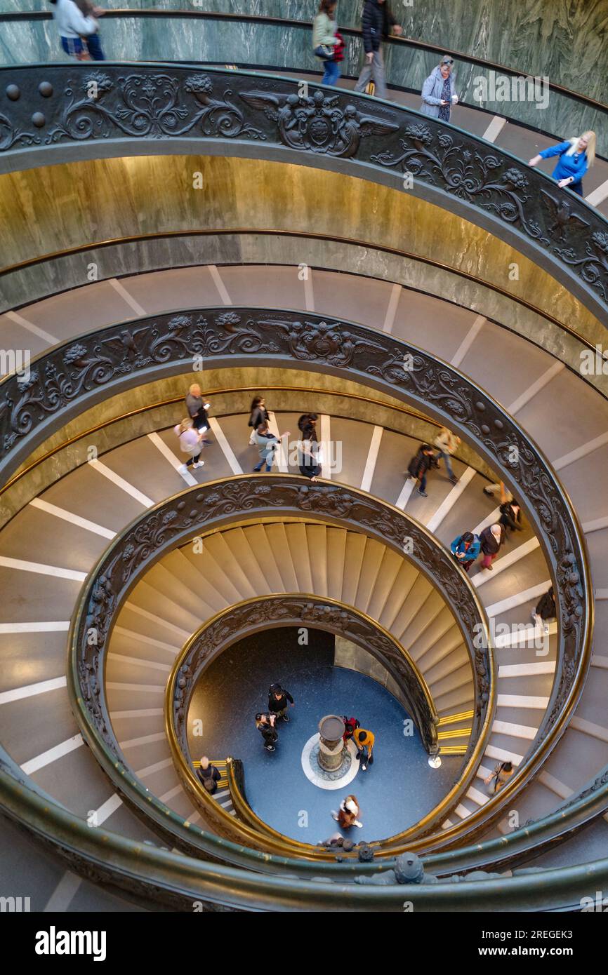 Rome, Italy - 27 Nov, 2022: The Bramante Staircase, a double helix ...