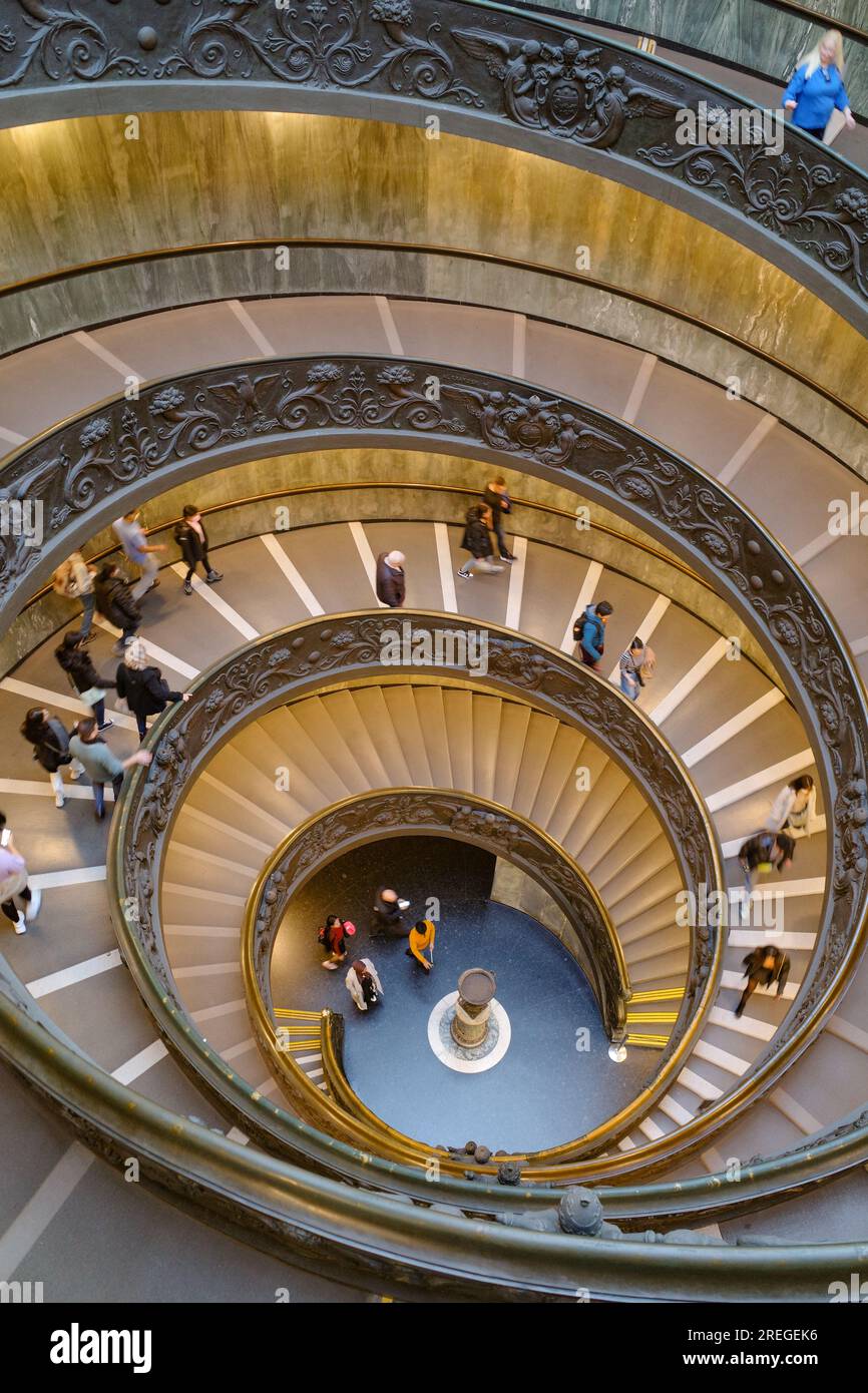Rome, Italy - 27 Nov, 2022: The Bramante Staircase, a double helix ...