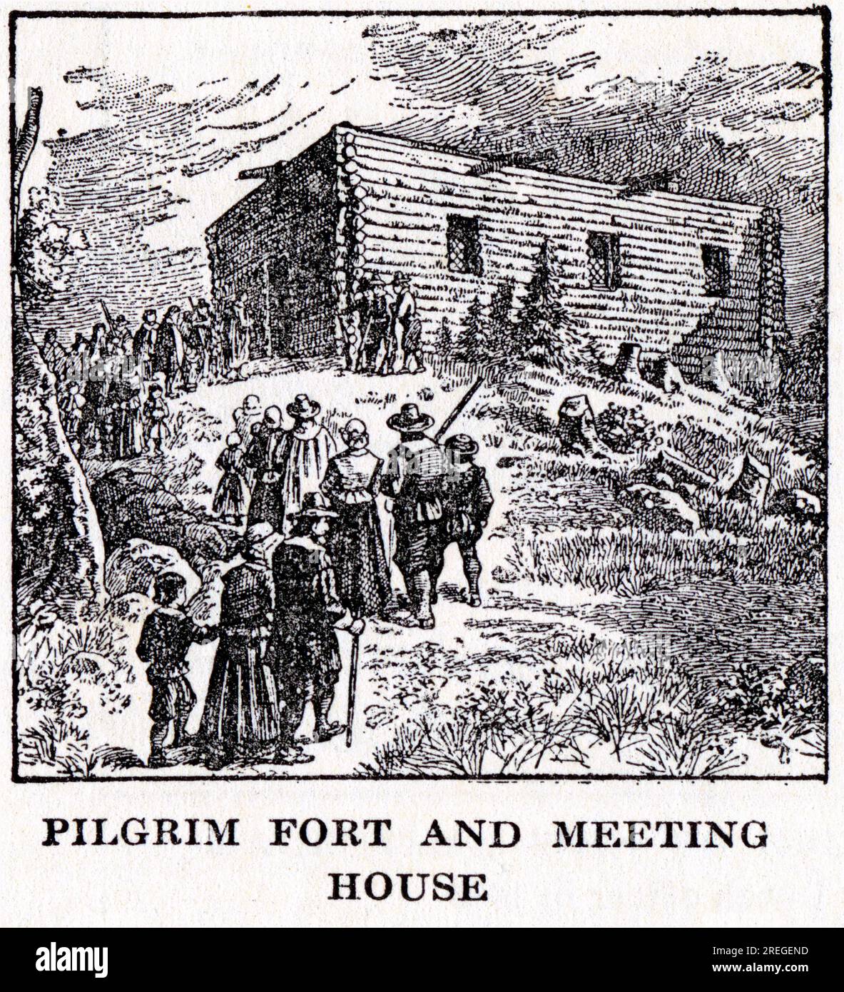 Pilgrim fort and meeting house in Virginia, circa 1620 Stock Photo - Alamy
