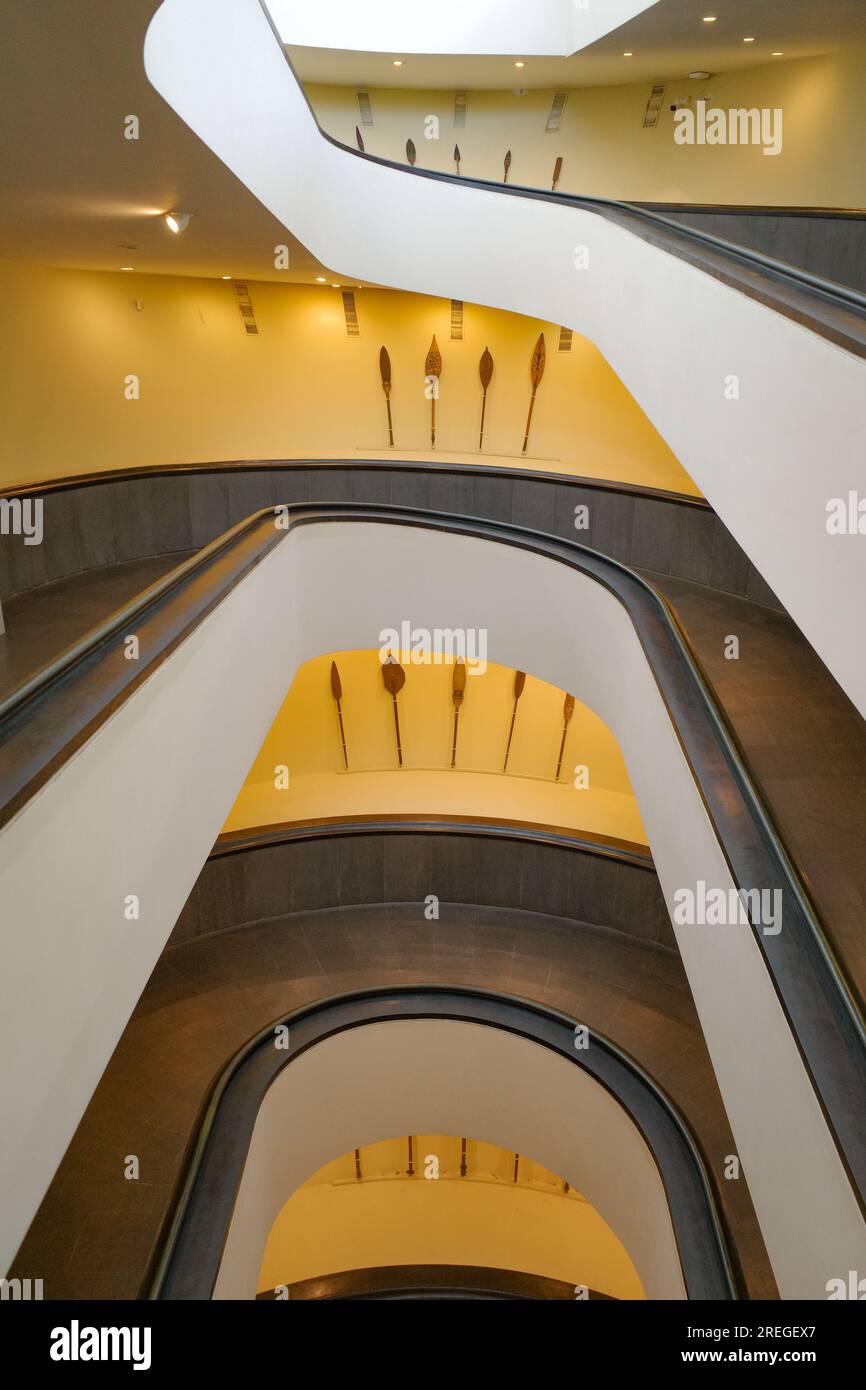 Rome, Italy - 26 Nov, 2022: Modern spiral wheelchair accessible entrance in Vatican Museums ...