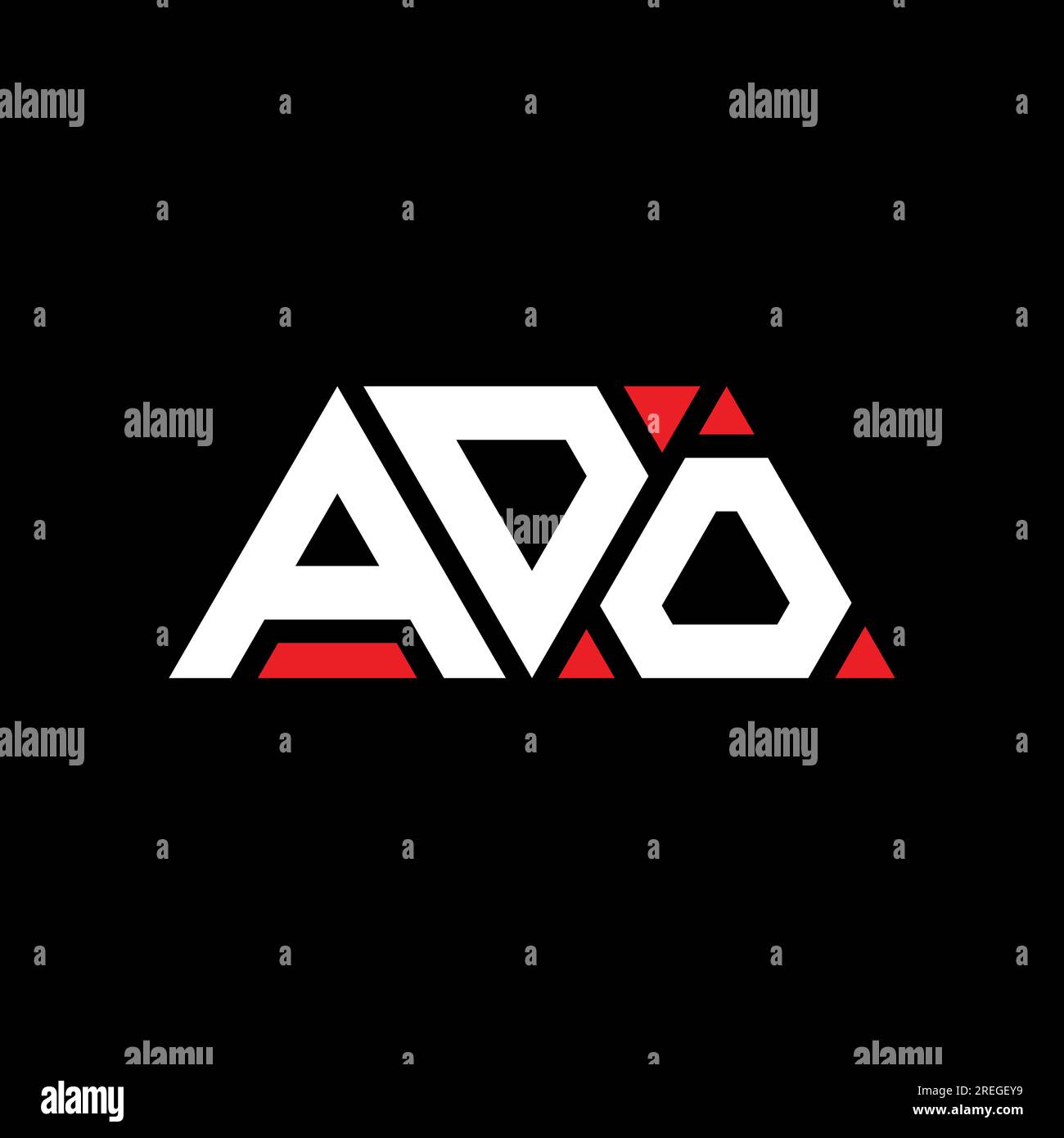 ADO triangle letter logo design with triangle shape. ADO triangle logo ...
