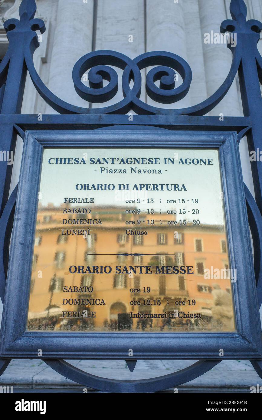 Rome, Italy - 26 Nov, 2022: Sant Agnese in Agone church interior at ...