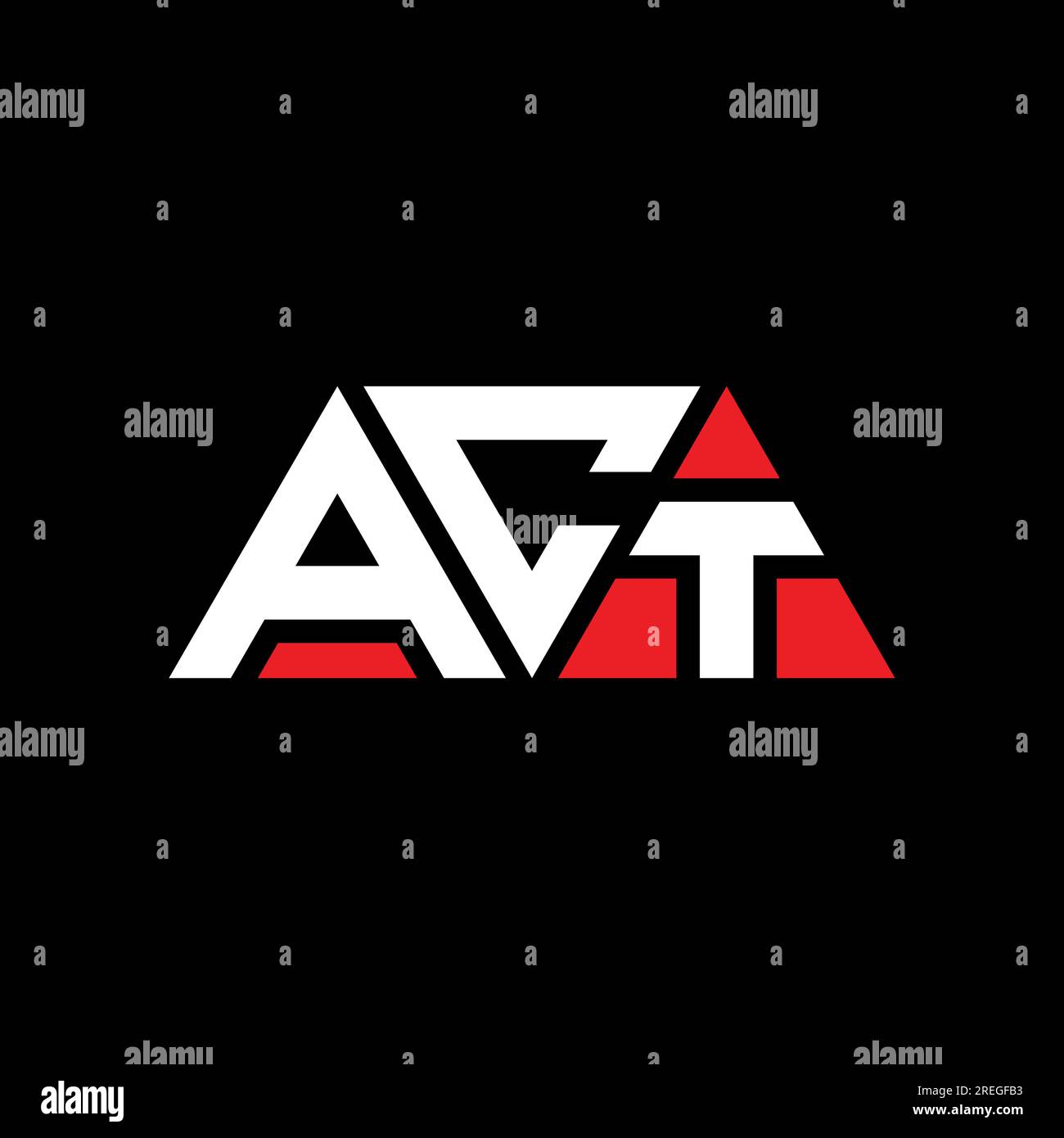 ACT triangle letter logo design with triangle shape. ACT triangle logo ...