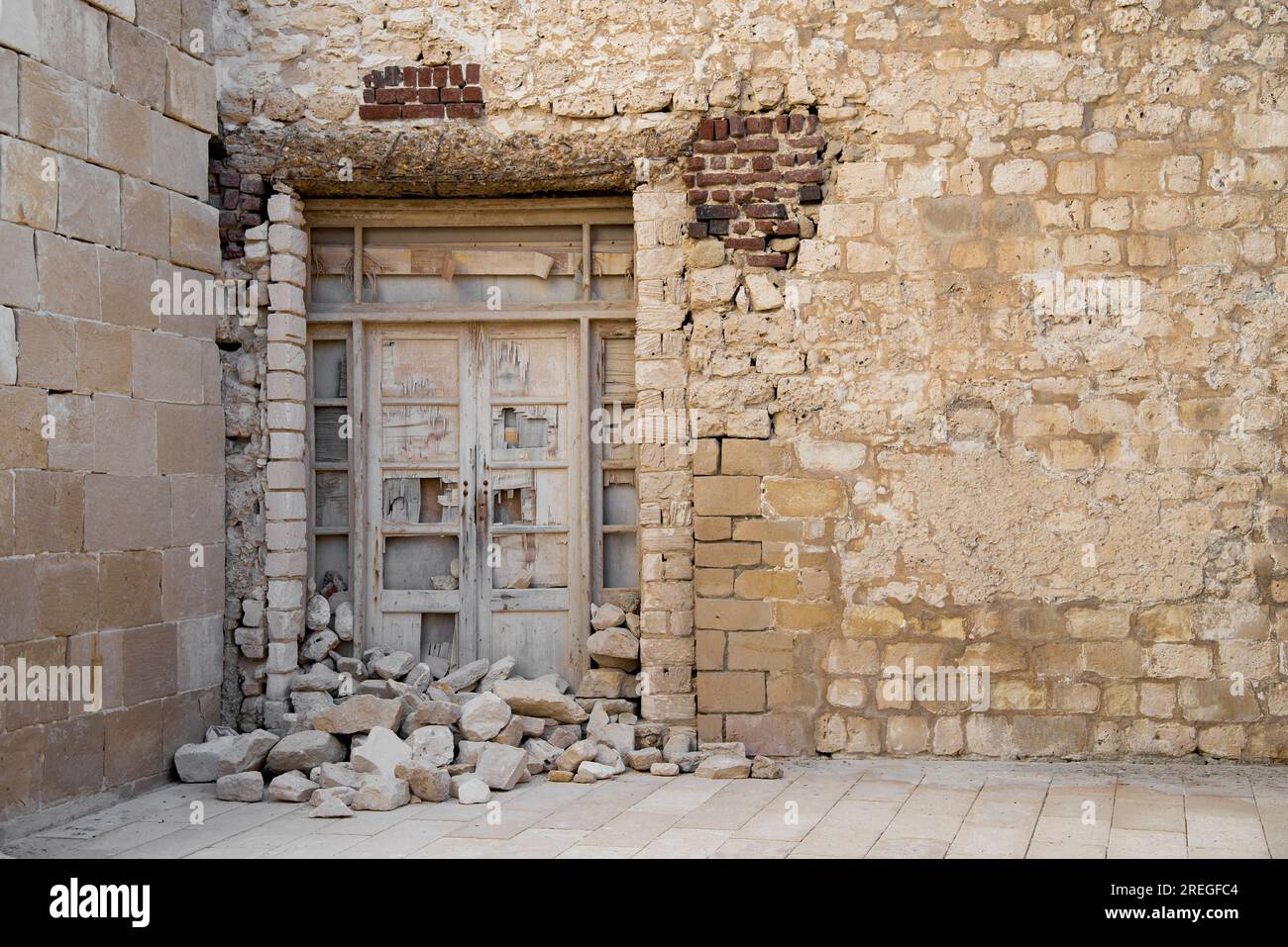 Interior view of the Qaitbay citadel in Alexandria, Egypt Stock Photo ...