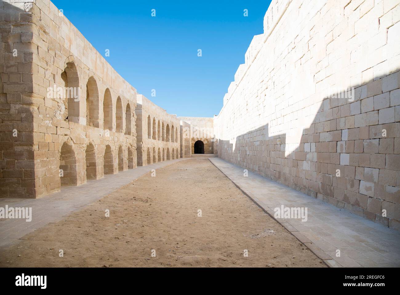 Interior view of the Qaitbay citadel in Alexandria, Egypt Stock Photo ...