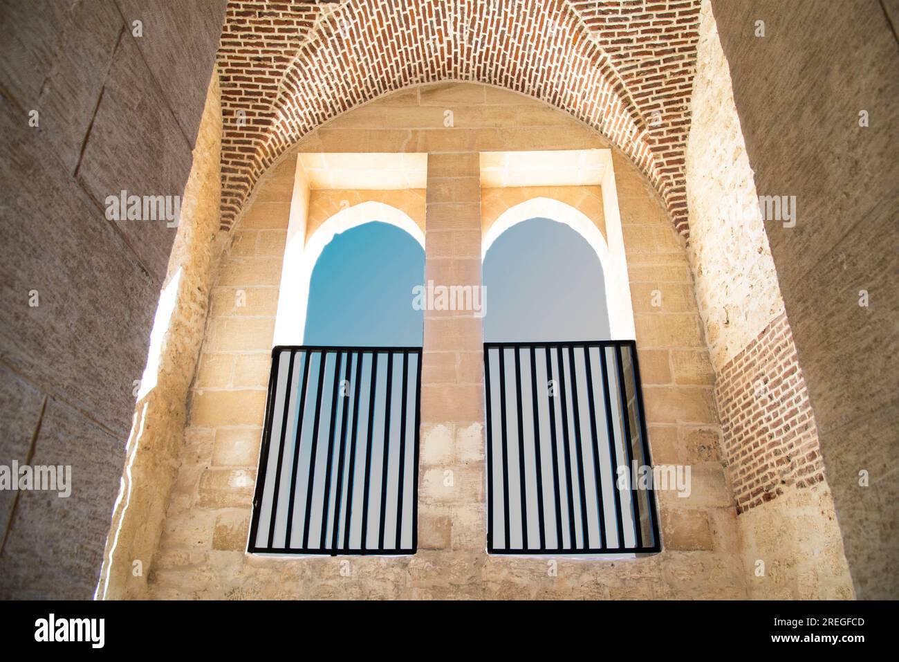 Interior view of the Qaitbay citadel in Alexandria, Egypt Stock Photo ...
