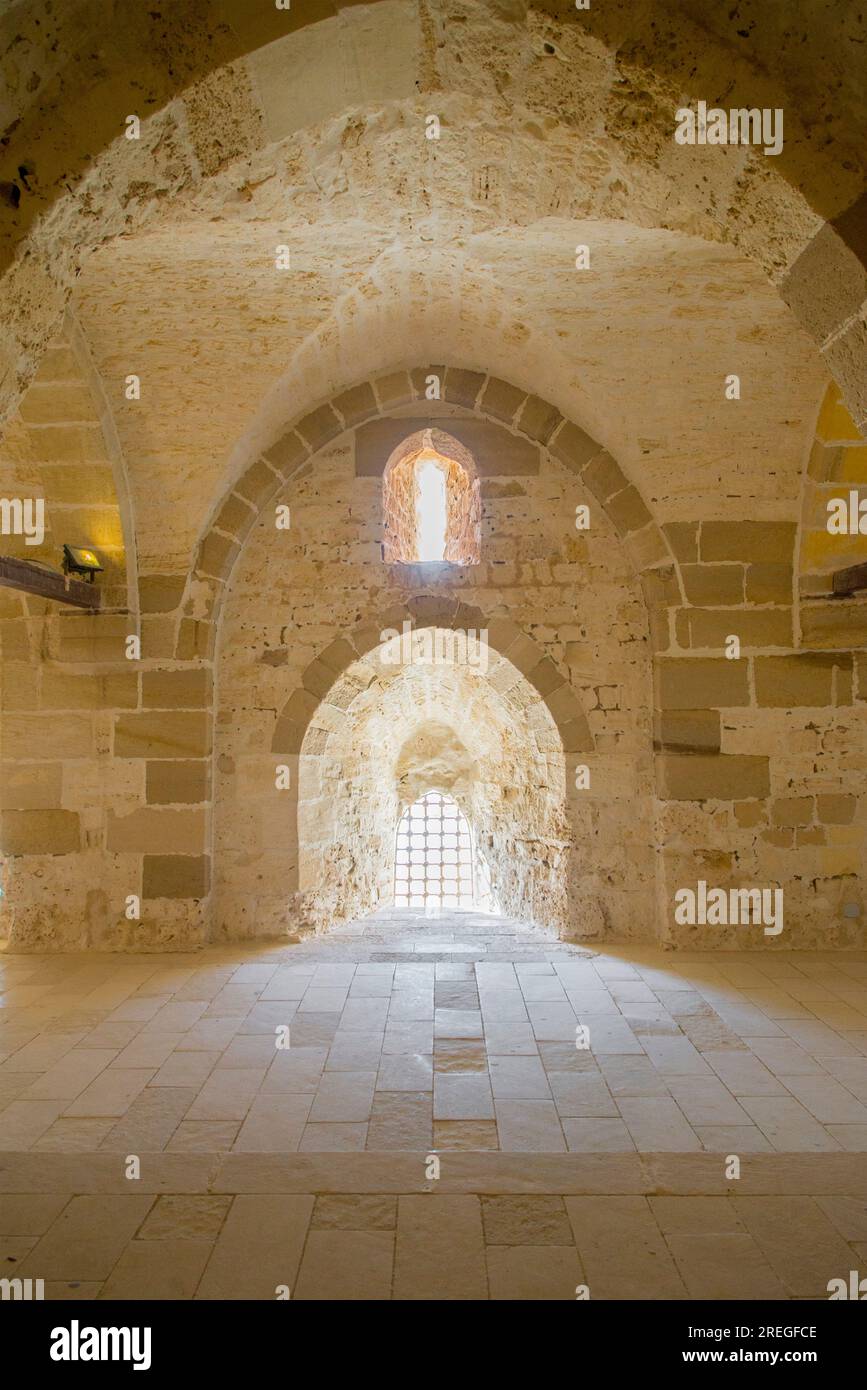 Interior view of the Qaitbay citadel in Alexandria, Egypt Stock Photo ...