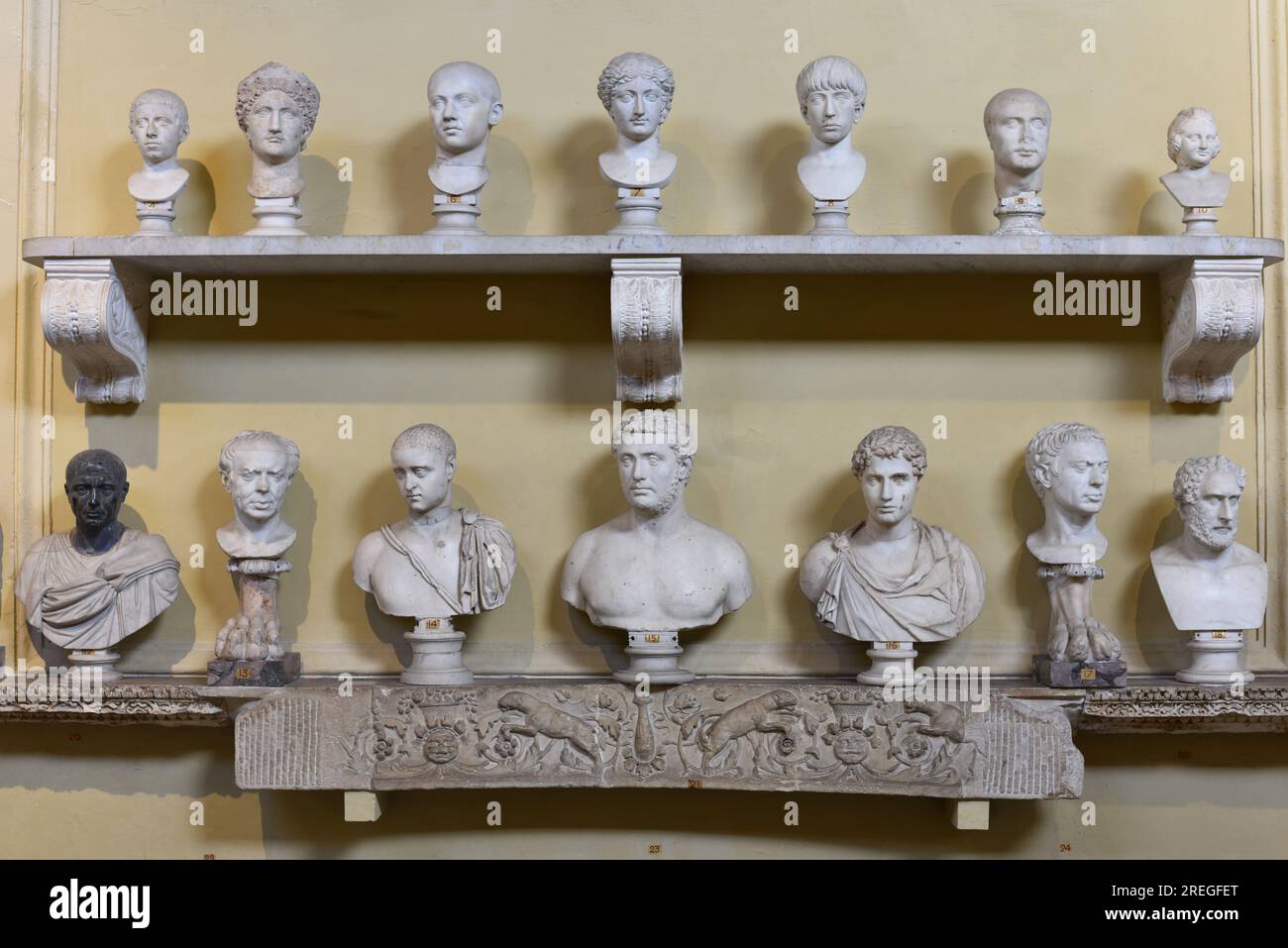 Rome, Italy - 26 Nov, 2022: Marble sculptures and busts in the Chiaramonti Museum, Vatican ...