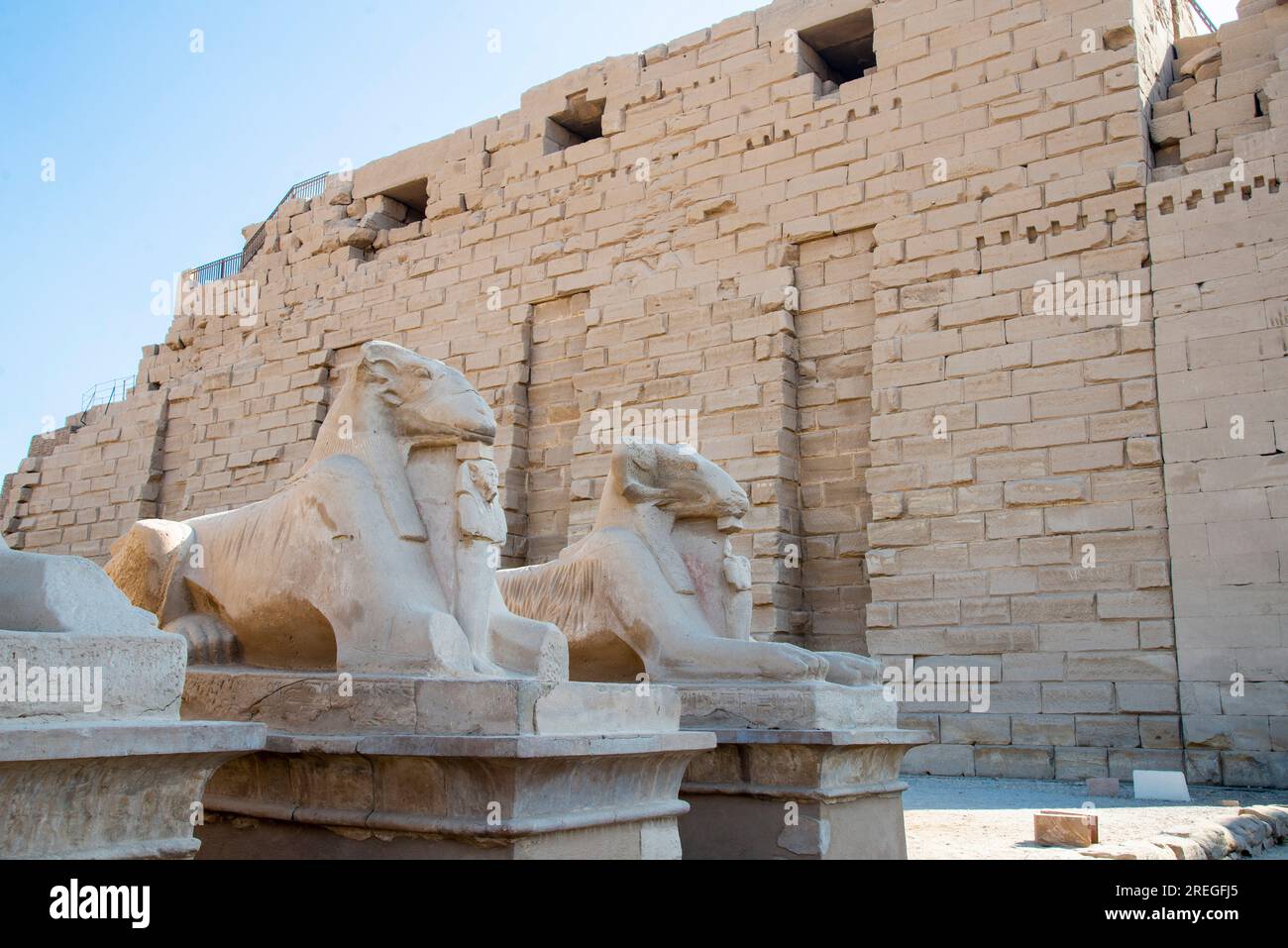Ram-headed sphinxes at Karnak Temple, Thebes Stock Photo - Alamy