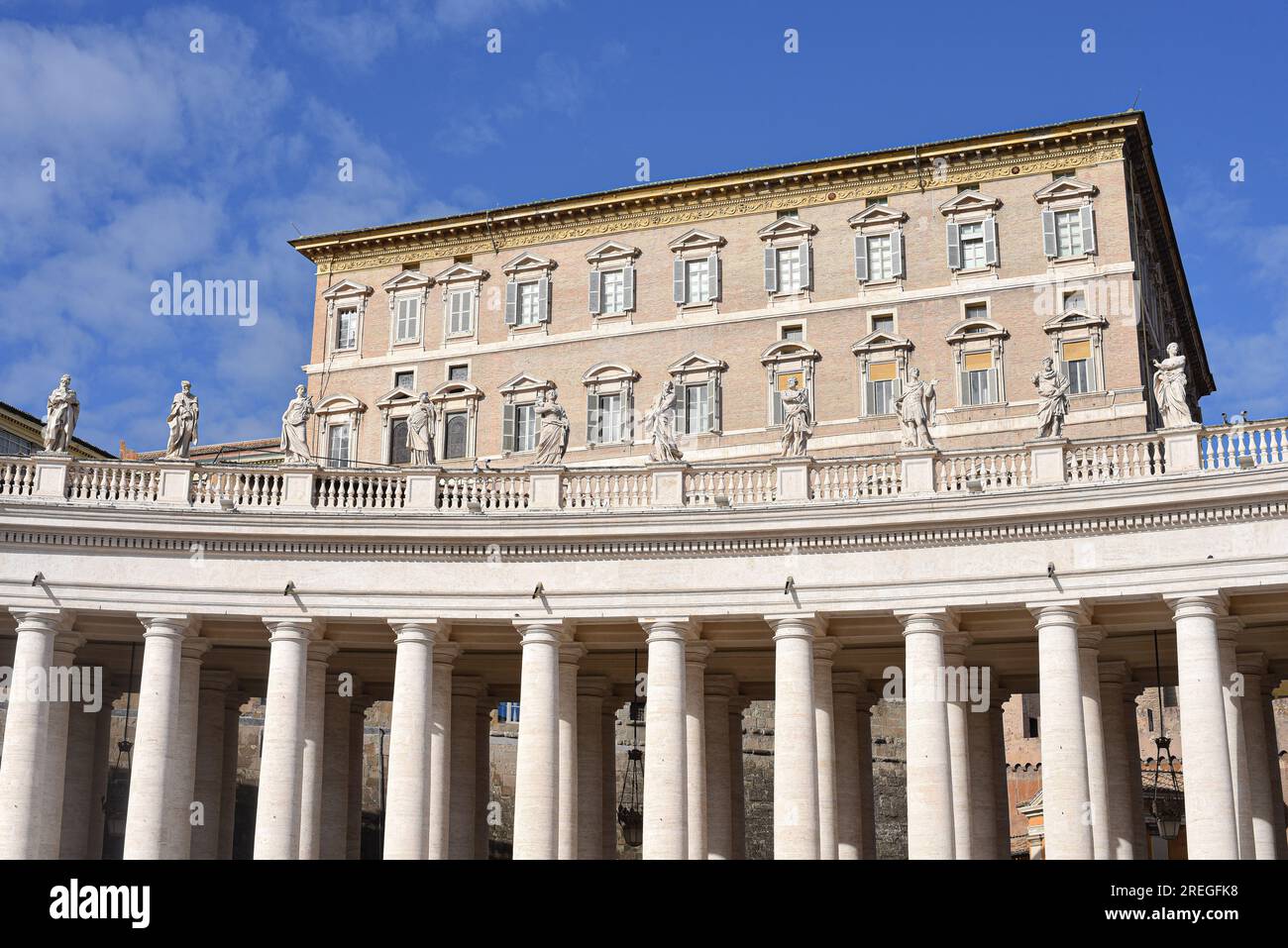 Rome, Italy - 27 Nov, 2022: Balconies of the papal apartments in St ...