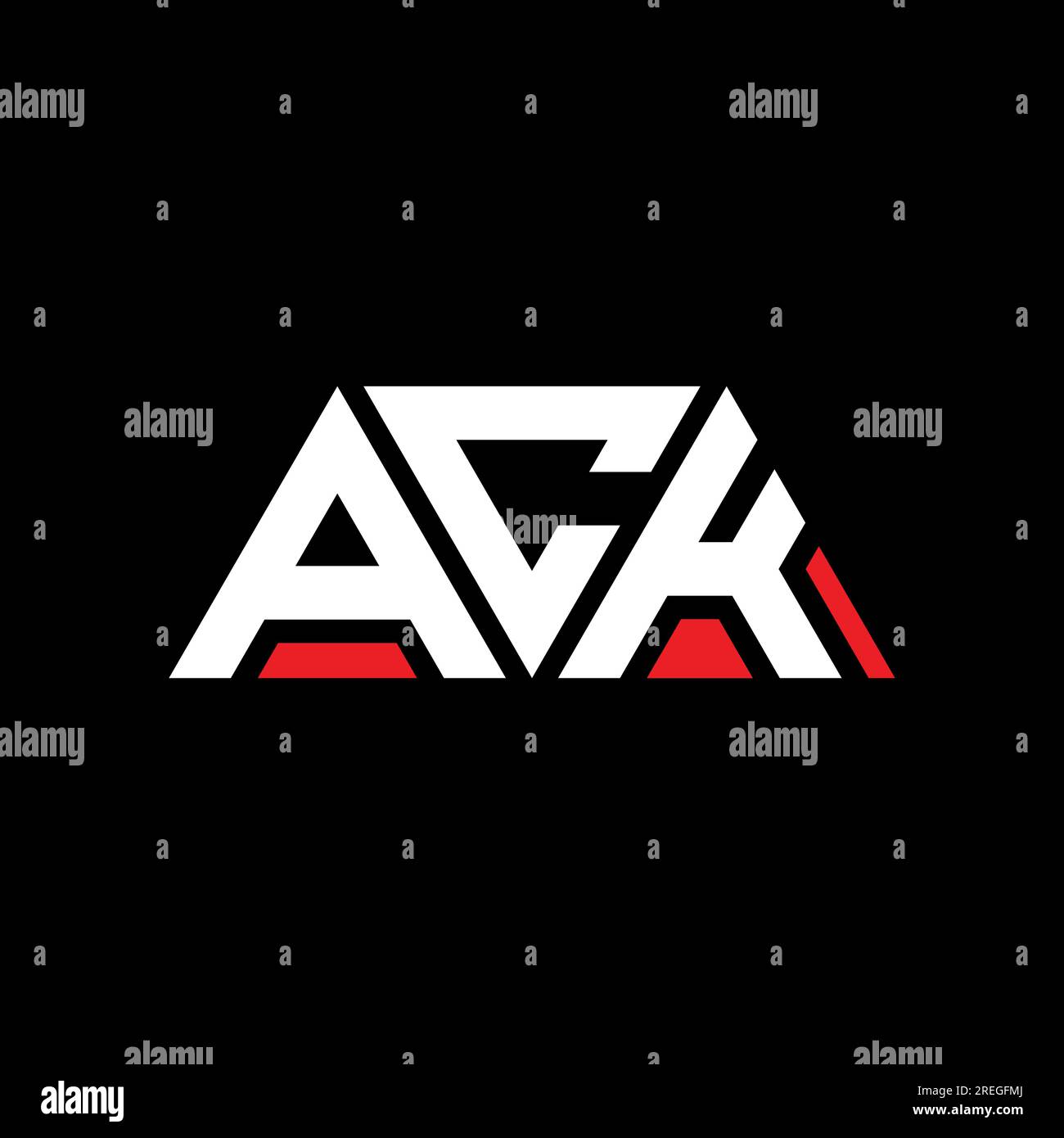 ACK triangle letter logo design with triangle shape. ACK triangle logo ...