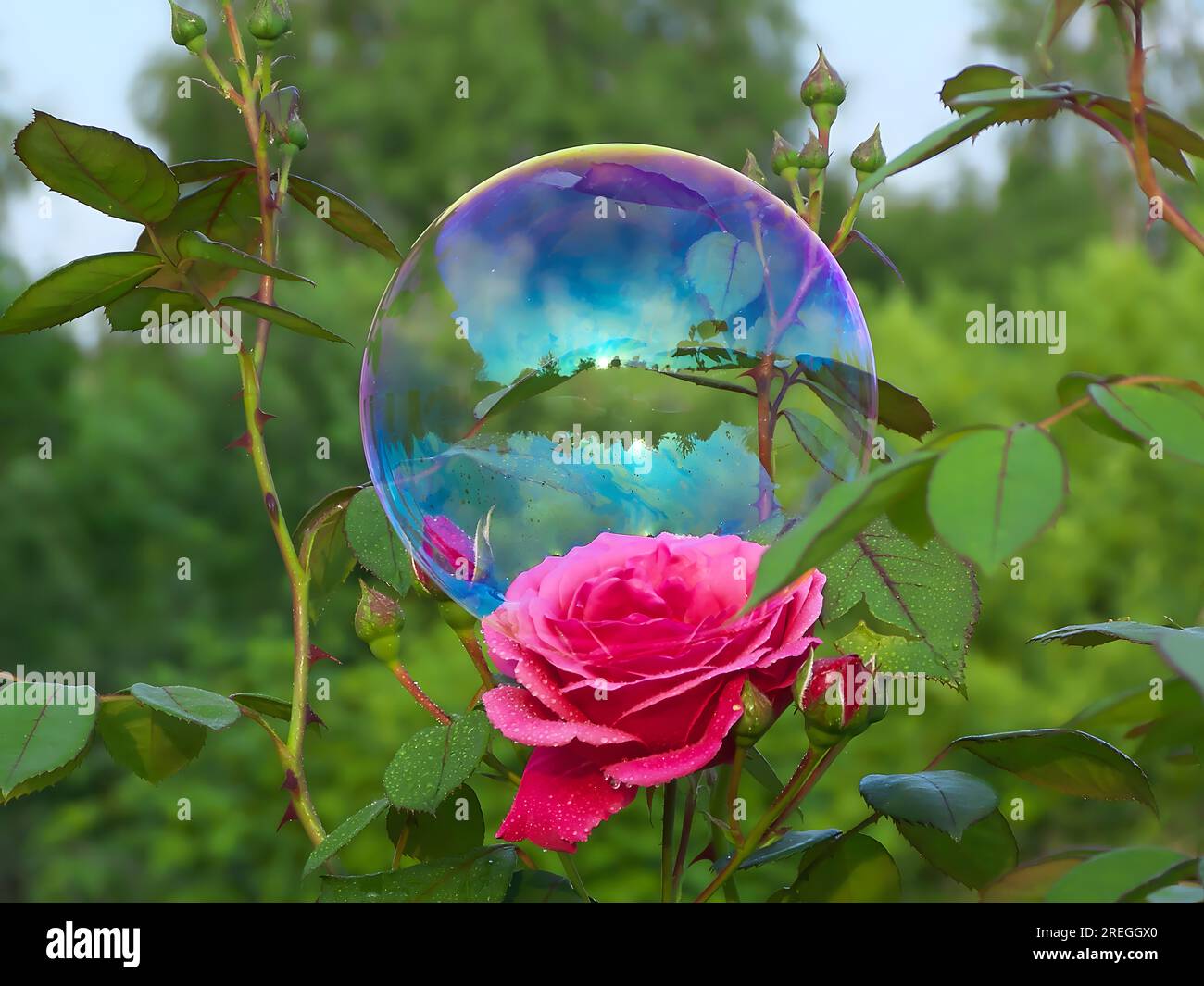 soap bubbles in the park - rose Stock Photo - Alamy