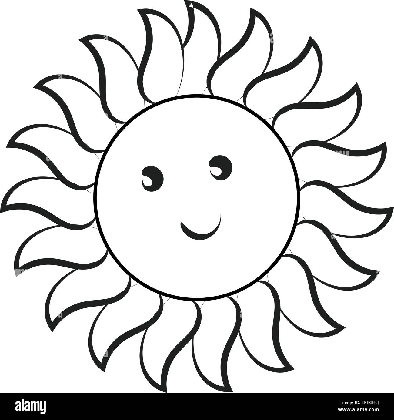 Smiling Sun Clip Art Black And White