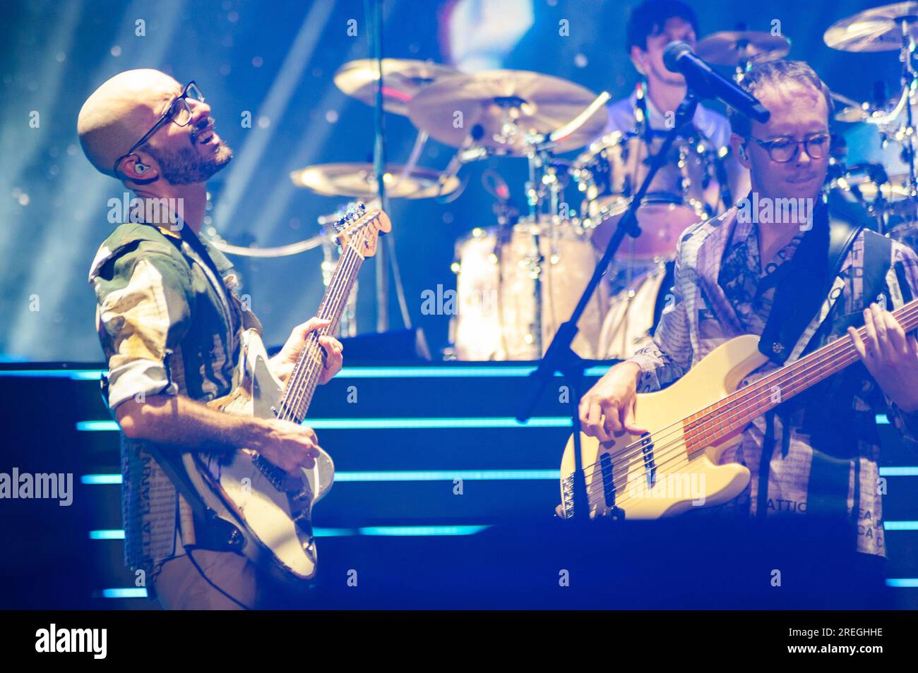 Lorenzo Pasini and Simone Pagani (Pinguini Tattici Nucleari Stock Photo ...