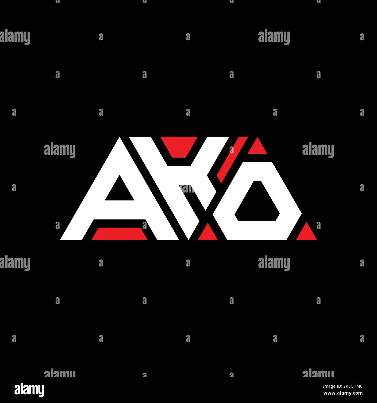 AKO triangle letter logo design with triangle shape. AKO triangle logo ...