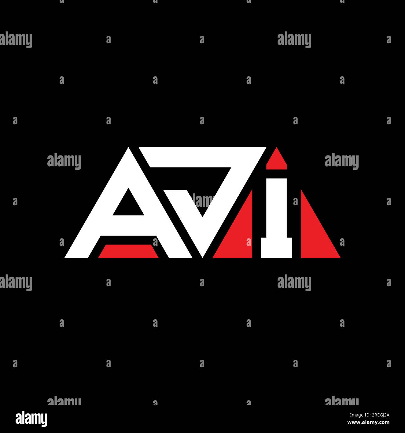 AJI triangle letter logo design with triangle shape. AJI triangle logo ...