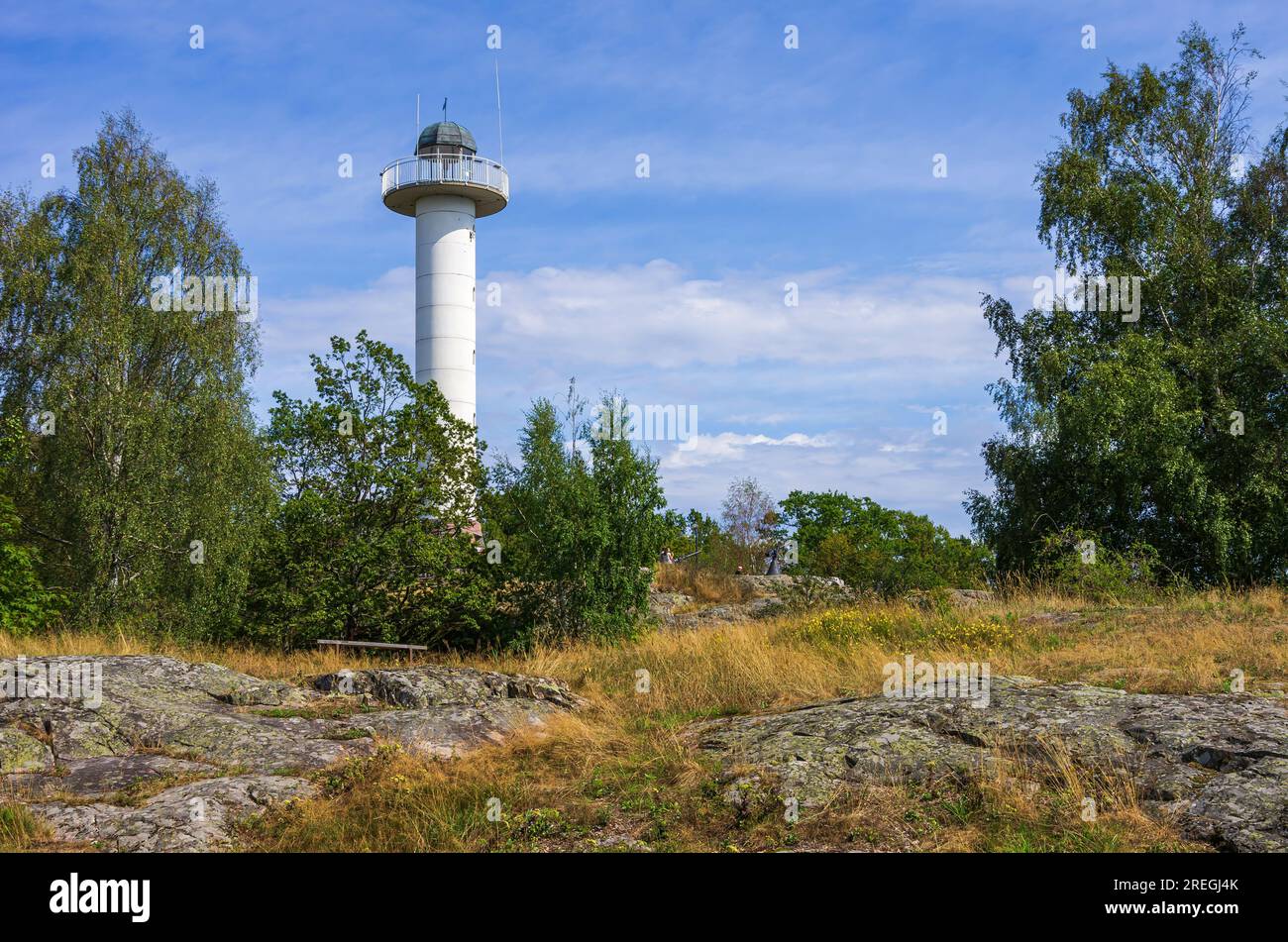 Lighthouse Unos Torn in Västervik, Smaland, Kalmar län, Sweden Stock ...