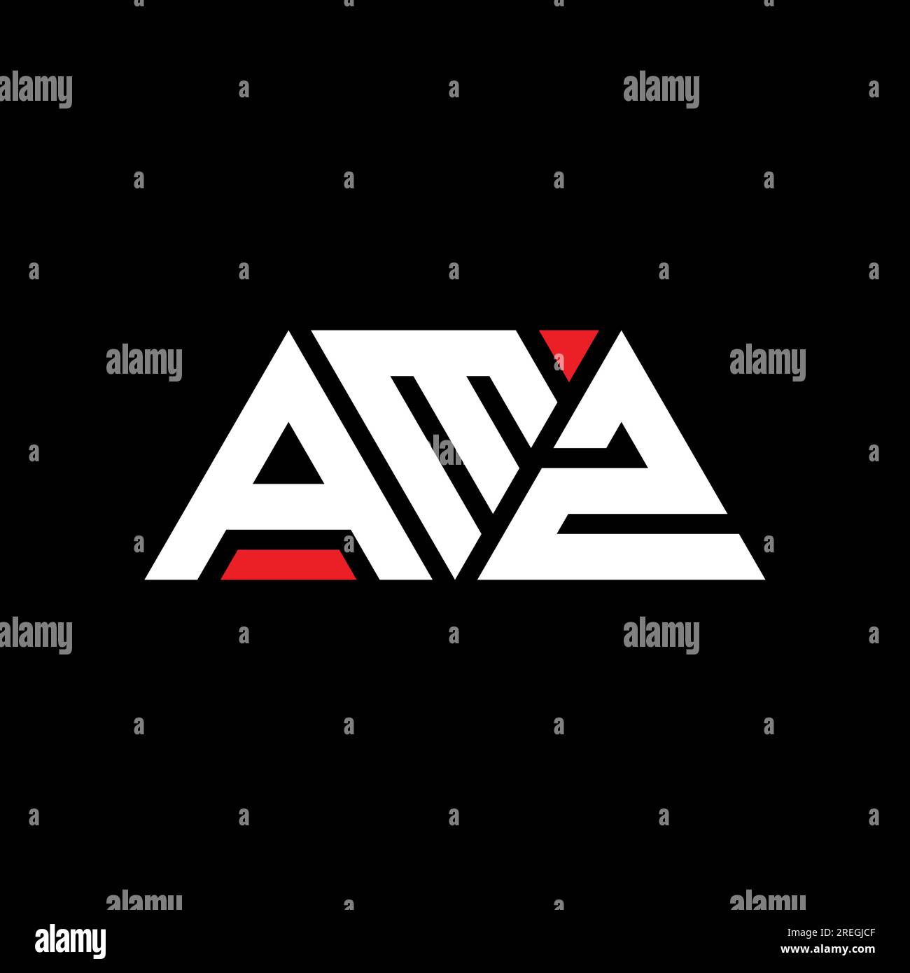 AMZ triangle letter logo design with triangle shape. AMZ triangle logo design monogram. AMZ ...
