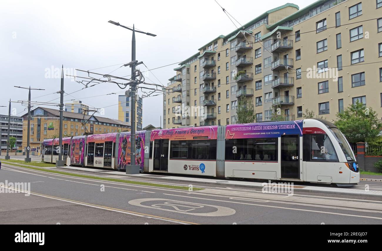 Edinburgh Trams CAF-built tram at Ocean Terminal on the Newhaven ...