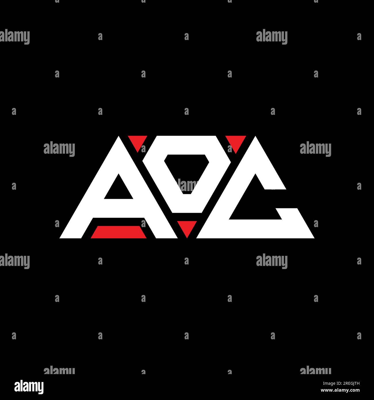 AOC triangle letter logo design with triangle shape. AOC triangle logo ...