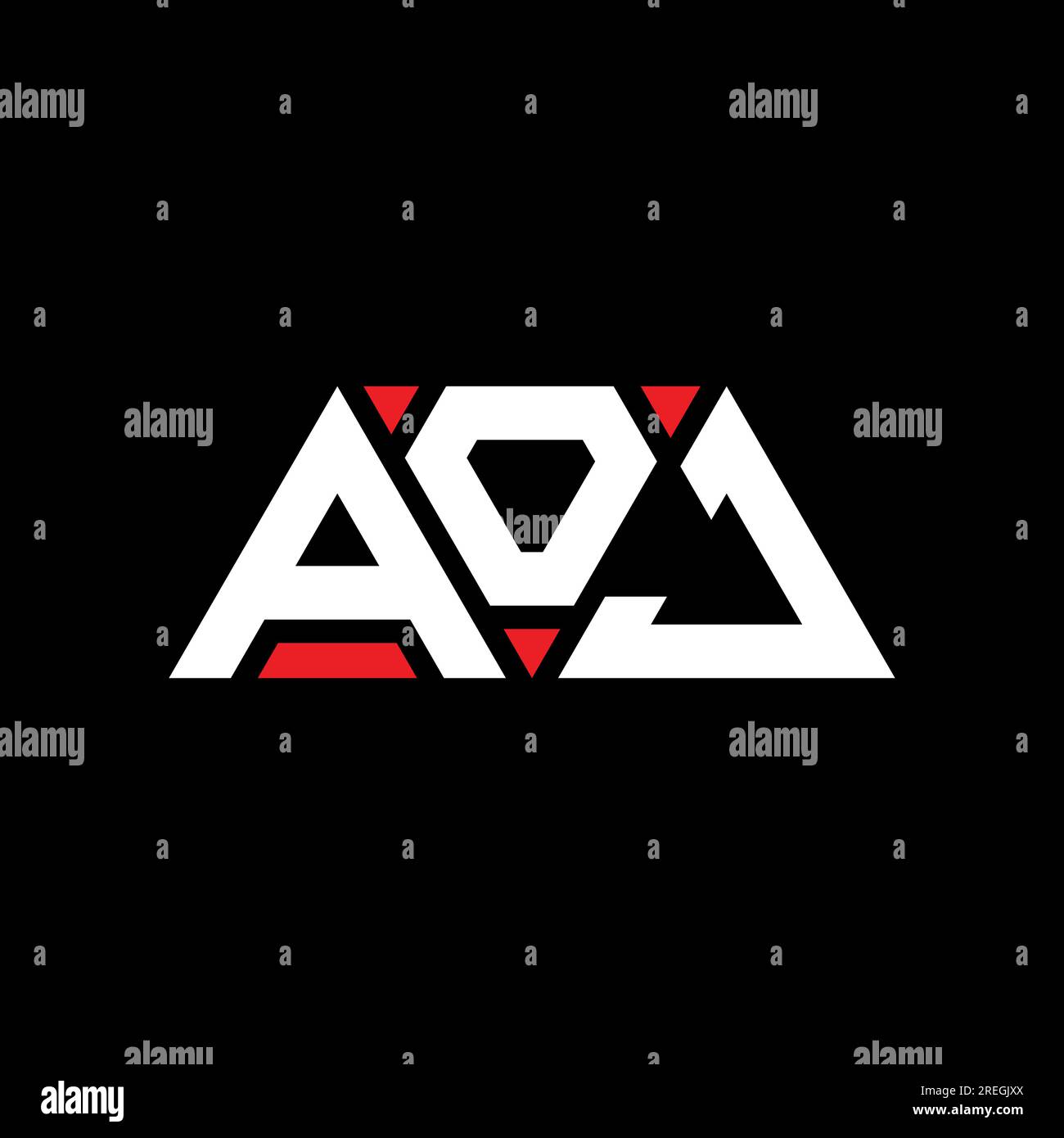 AOJ triangle letter logo design with triangle shape. AOJ triangle logo ...