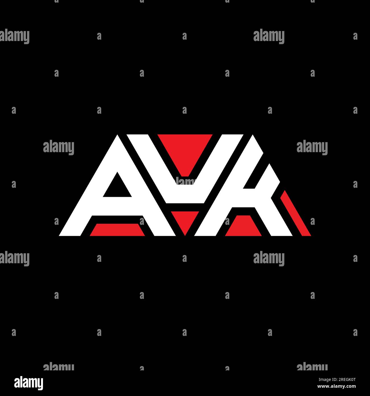 AUK triangle letter logo design with triangle shape. AUK triangle logo ...