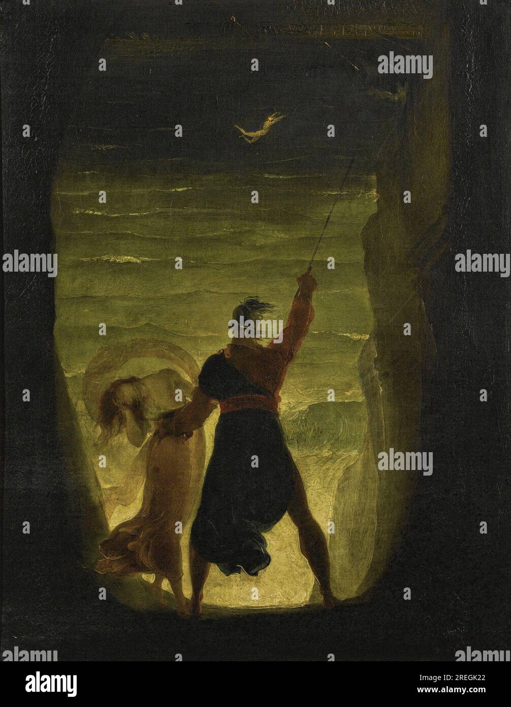 A Scene from the Tempest, Prospero and Ariel by Joseph Severn Stock ...