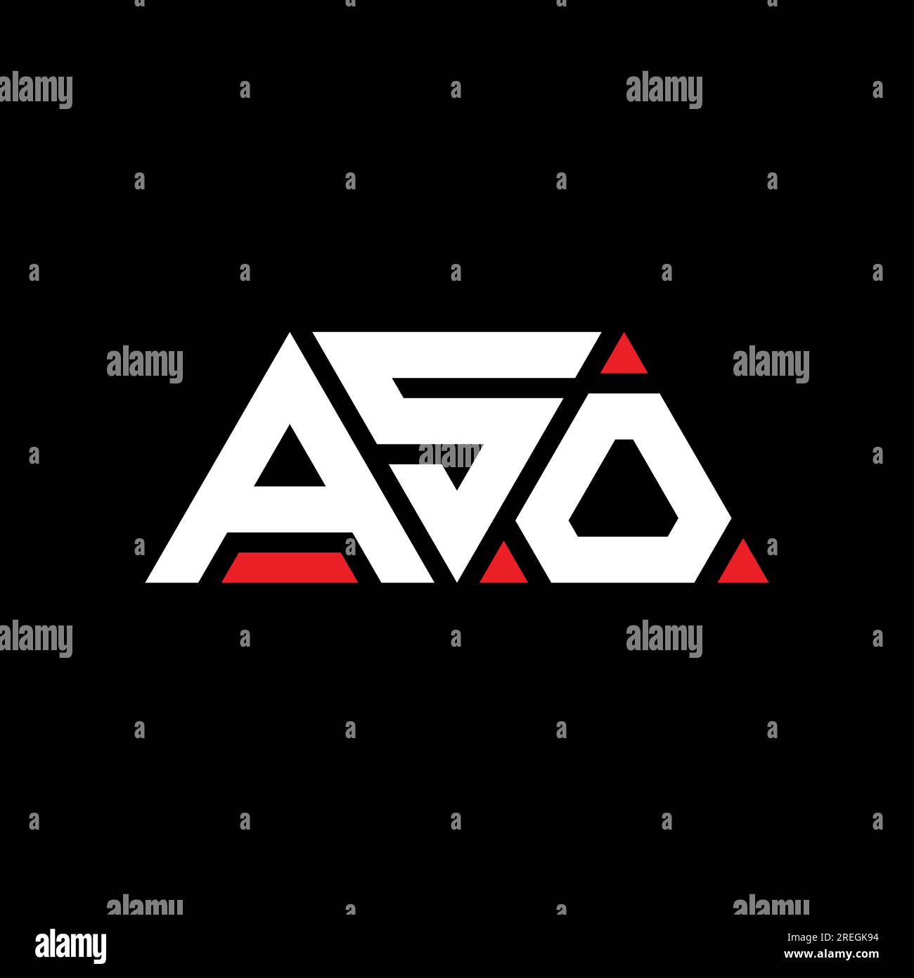 ASO triangle letter logo design with triangle shape. ASO triangle logo ...