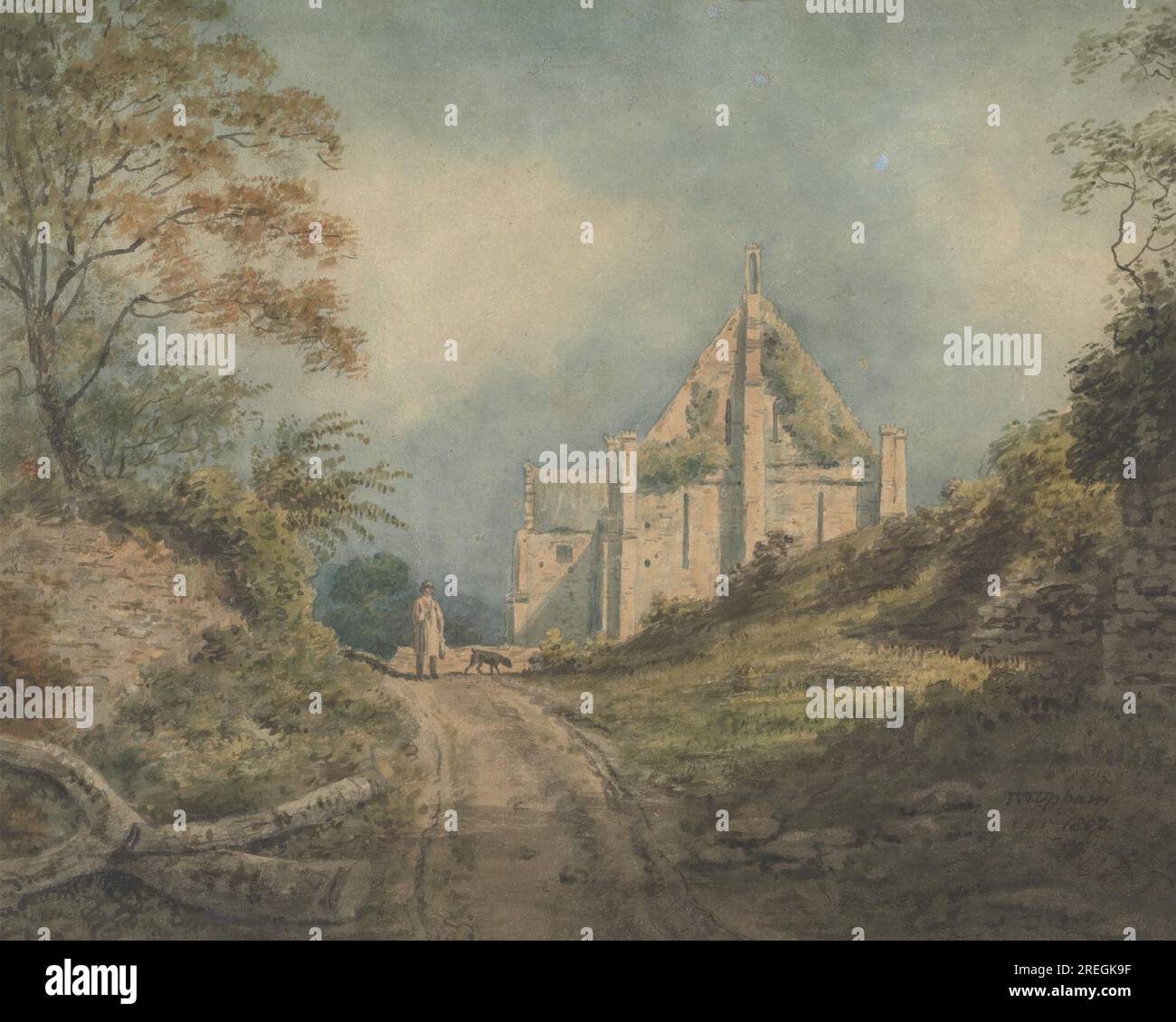 The Abbey Barn, Abbotsbury 1802 by John William Upham Stock Photo - Alamy