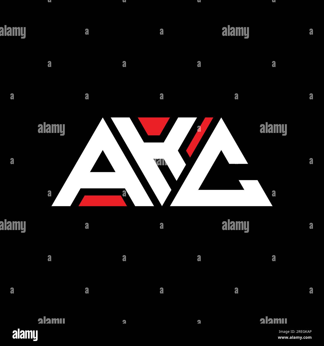 AKC triangle letter logo design with triangle shape. AKC triangle logo ...