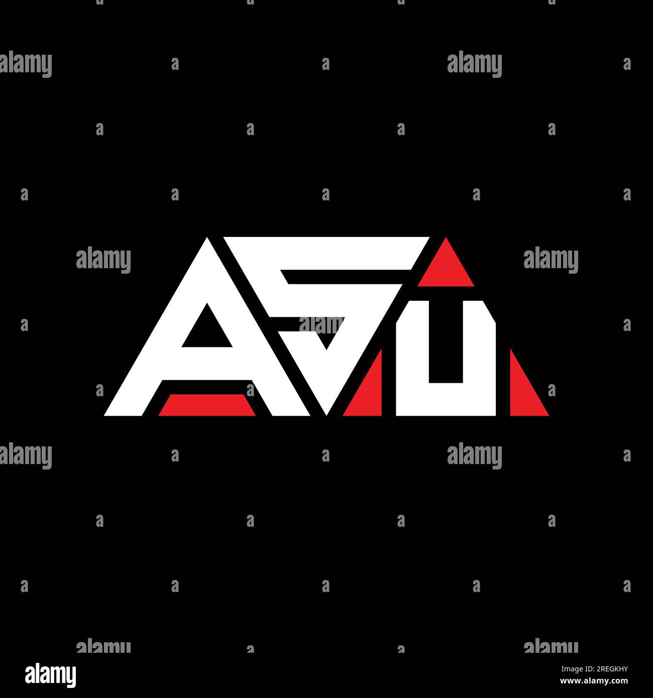 ASU triangle letter logo design with triangle shape. ASU triangle logo ...