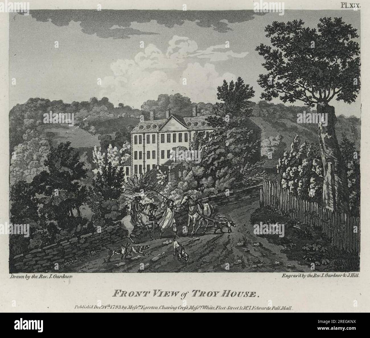 Front View of Troy House 1793 by I. Hill Stock Photo - Alamy