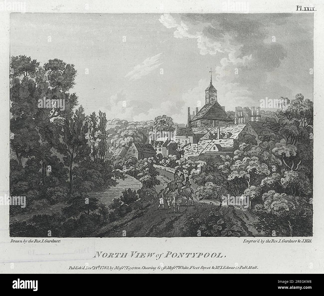 North View of Pontypool 1793 by John Gardnor Stock Photo - Alamy