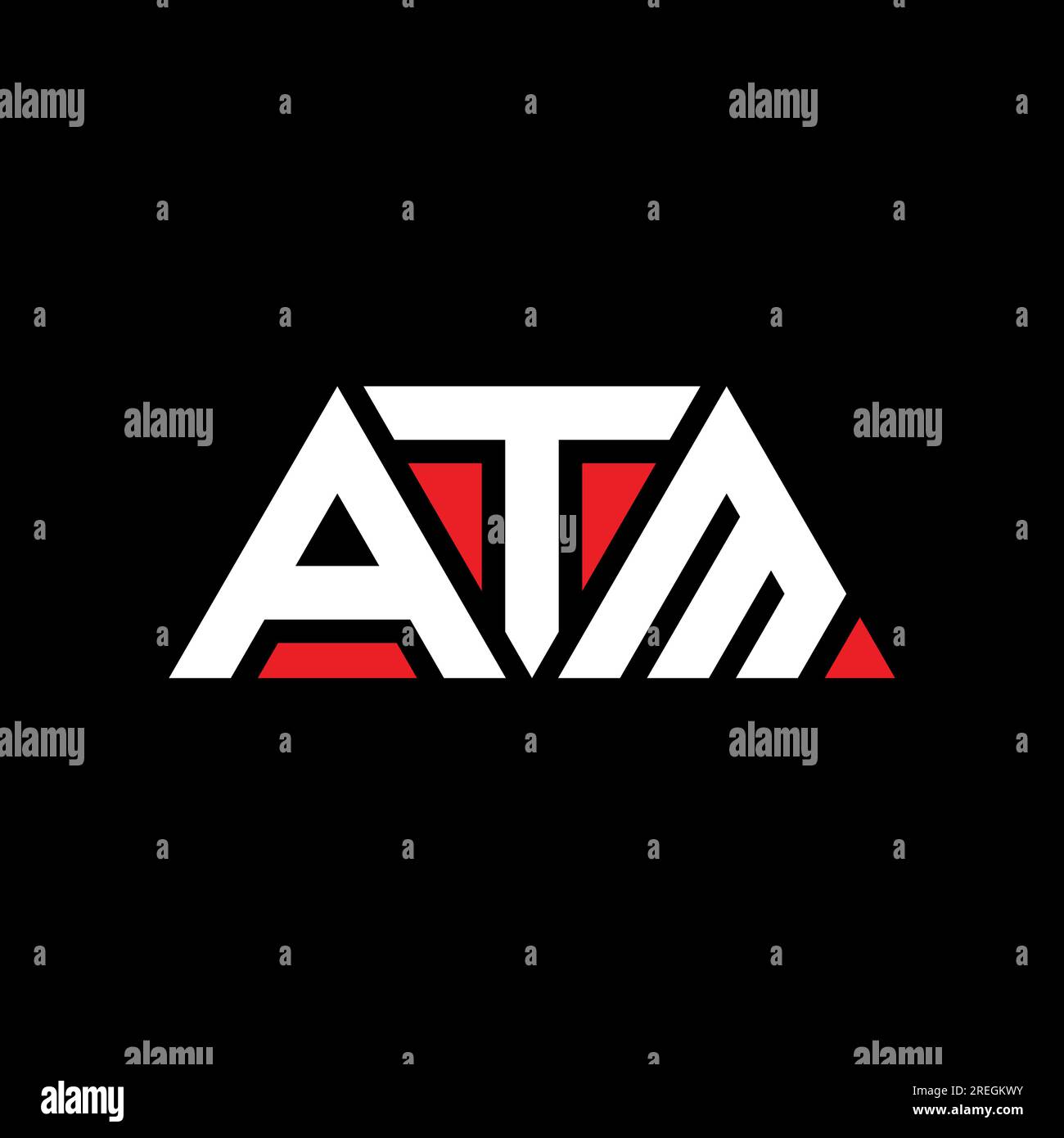 ATM triangle letter logo design with triangle shape. ATM triangle logo ...