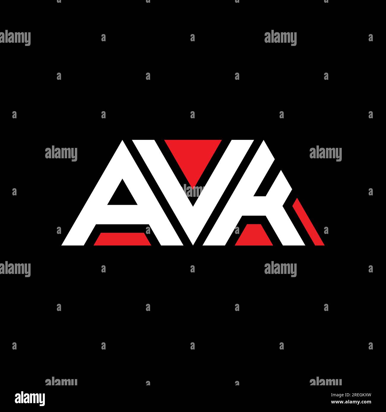 AVK triangle letter logo design with triangle shape. AVK triangle logo ...