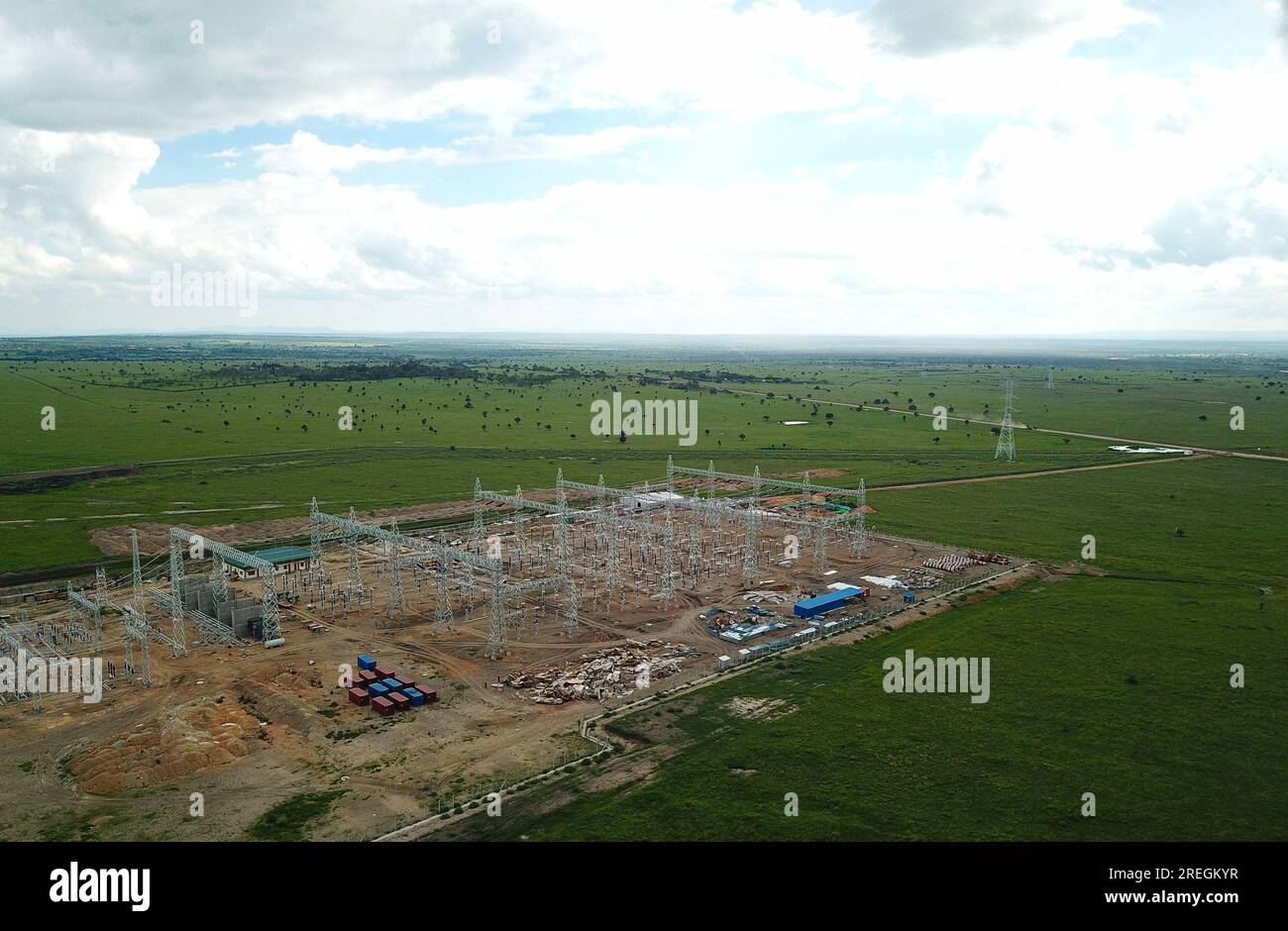 Aerial photo construction substation hi-res stock photography and ...