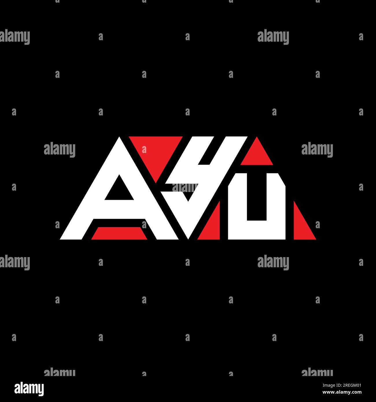 AYU triangle letter logo design with triangle shape. AYU triangle logo ...