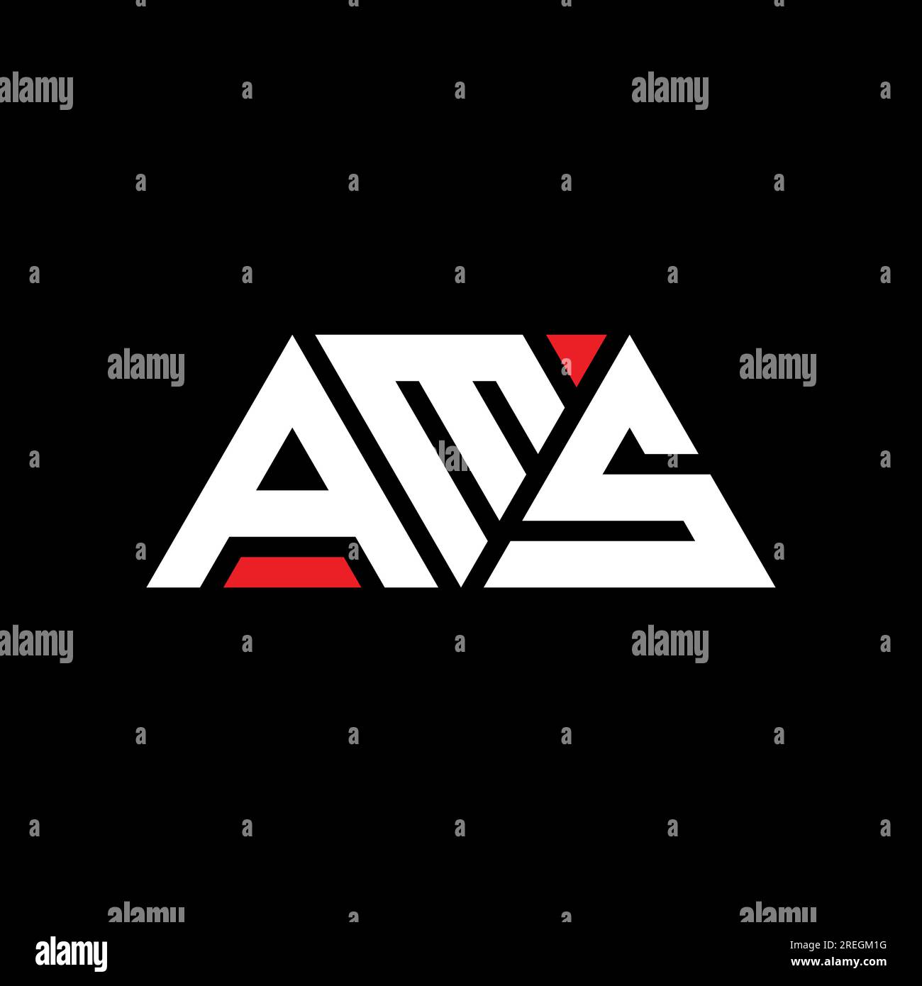 AMS triangle letter logo design with triangle shape. AMS triangle logo design monogram. AMS ...
