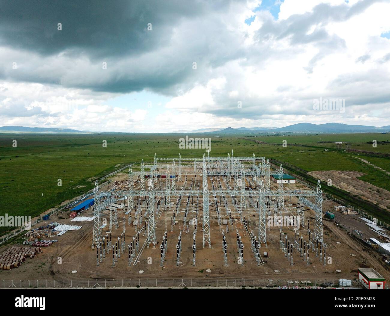 Aerial photo construction substation hi-res stock photography and ...