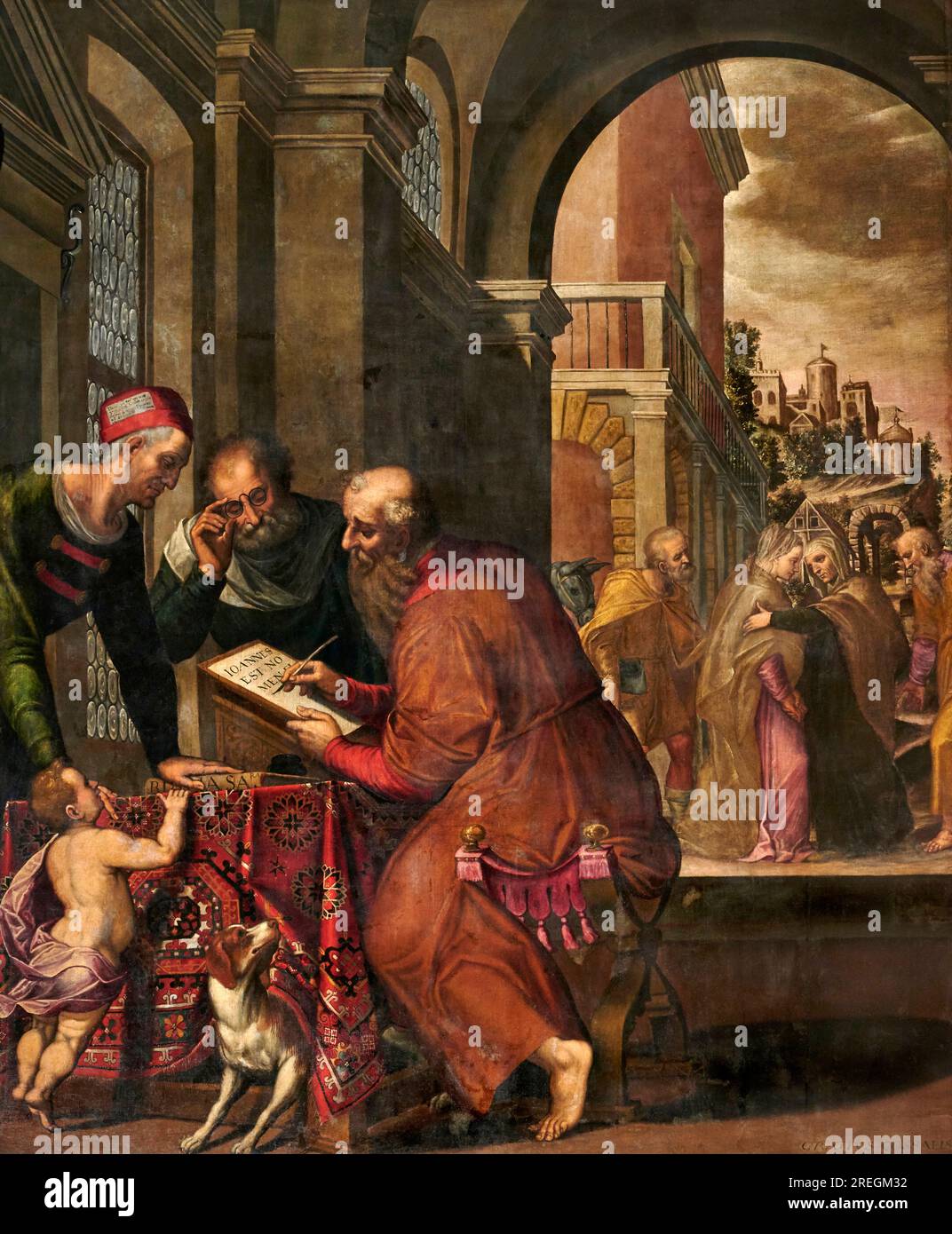 Imposizione del nome al Battista - olio su tela - Grazio Cossali - 1622 ...