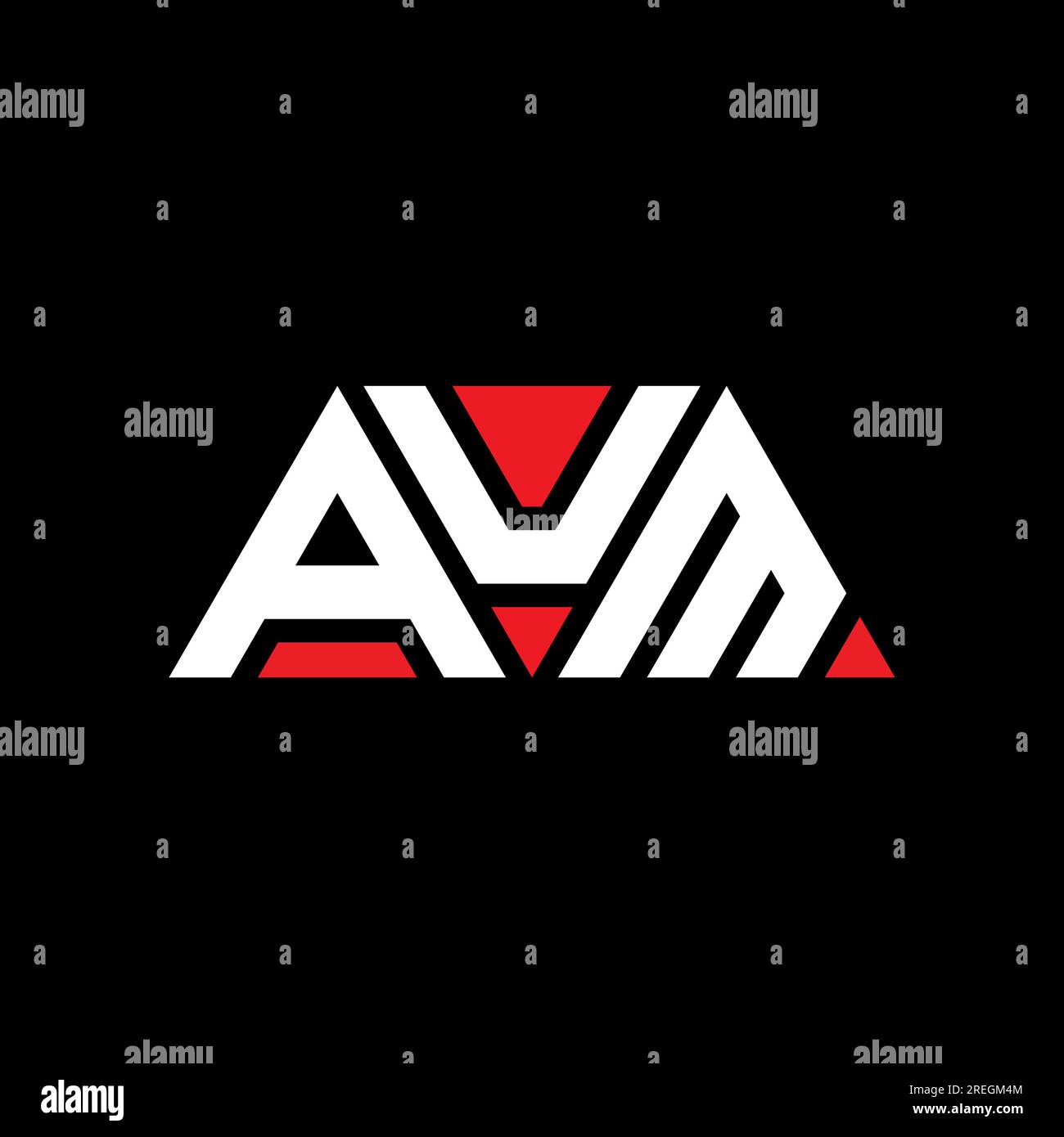 AUM triangle letter logo design with triangle shape. AUM triangle logo ...