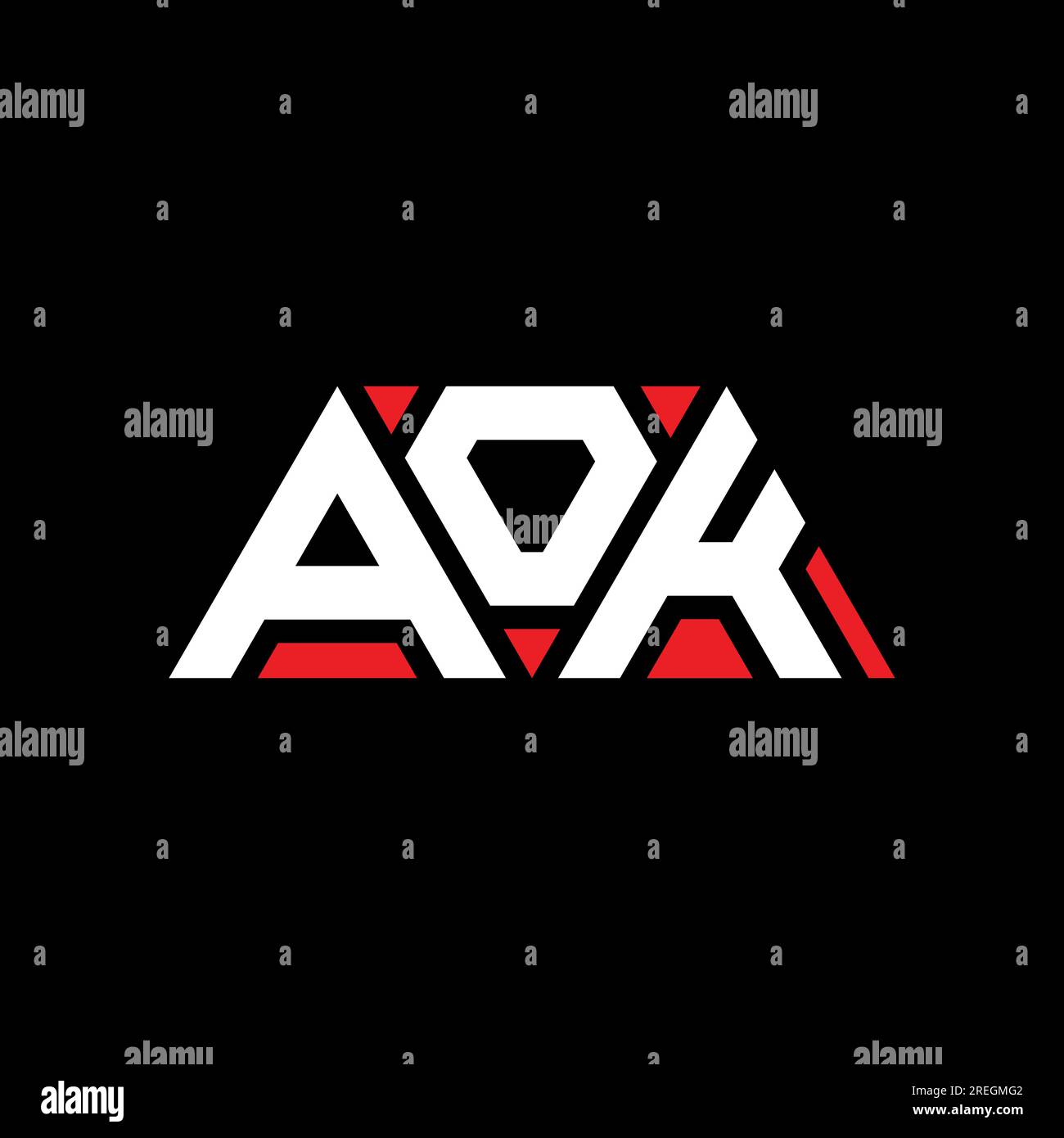 AOK triangle letter logo design with triangle shape. AOK triangle logo ...