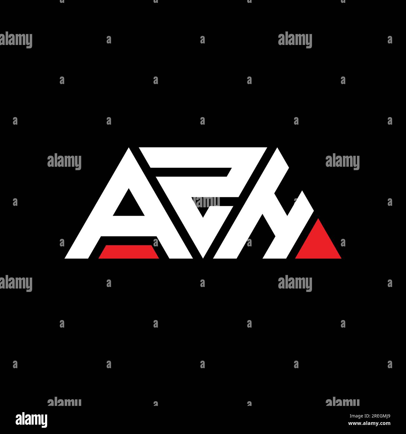 AZH triangle letter logo design with triangle shape. AZH triangle logo ...